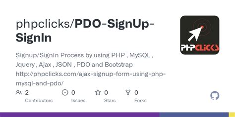 Github Phpclicks Pdo Signup Signin Signup Signin Process By Using Php Mysql Jquery Ajax