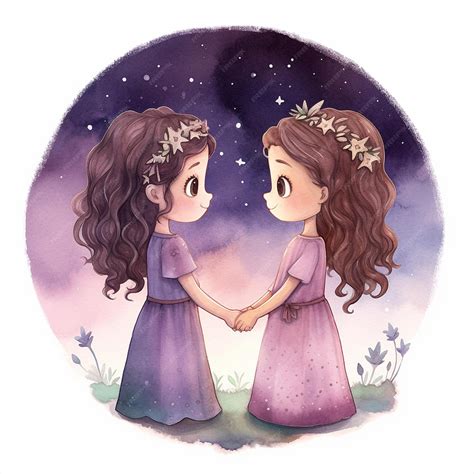 Cartoon Girls Holding Hands