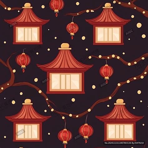 Ai创作图中式纹理红色灯笼喜庆 红灯笼插画 插画灯笼 节日灯笼图案 灯笼背景素材 灯笼图案素材 卡通灯笼素材 灯笼插画金色灯笼 红灯笼古典底纹花纹 花灯插画 喜庆灯会装饰图案 春节灯笼图案