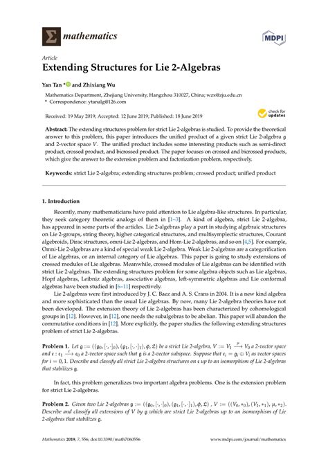 Pdf Extending Structures For Lie 2 Algebras