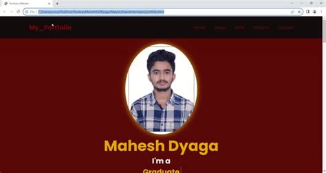 Video Mahesh Dyaga On Linkedin Portfolioproject Html Css