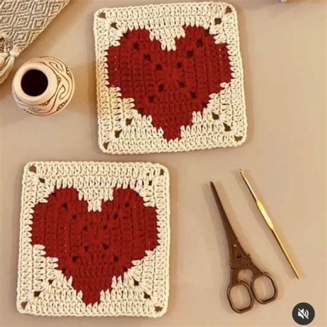 Crochet Heart Granny Square Pattern My Crafts Inspirations