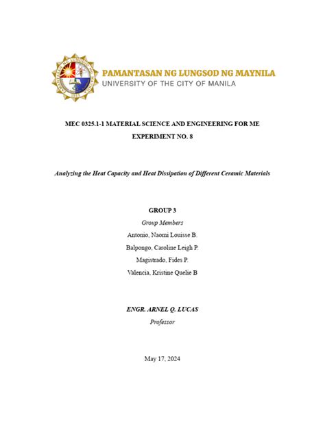 Group 3 Matsci Lab Experiment 8 Pdf