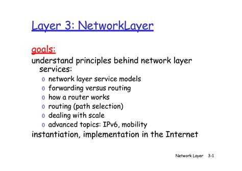 3b Network Layer Network Layer Layer 3 Networklayer Goals