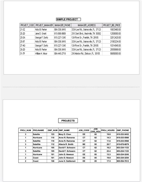 Design A Database From The Handout Data In The