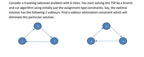 solved consider a traveling salesman problem with 6 cities