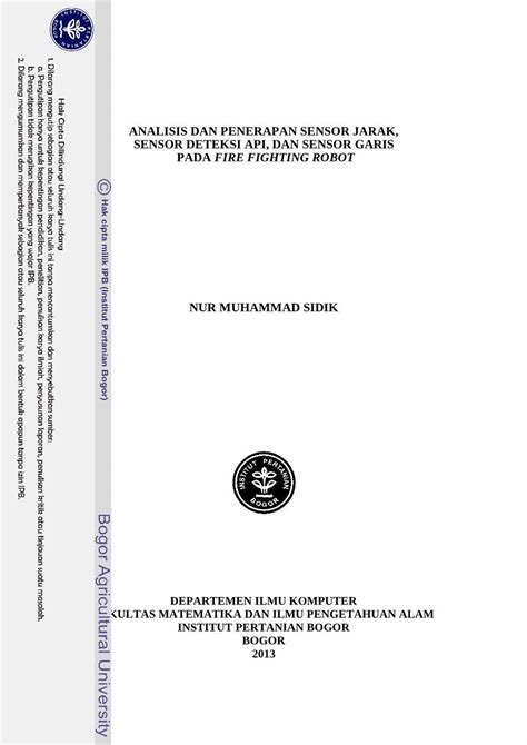 Pdf Analisis Dan Penerapan Sensor Jarak Sensor Deteksi Api Repositoryipbacidbitstream