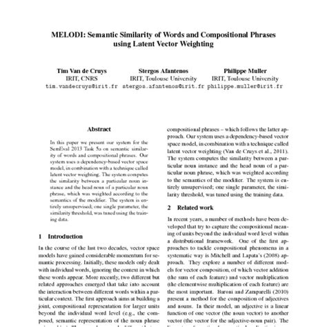 Melodi Semantic Similarity Of Words And Compositional Phrases Using