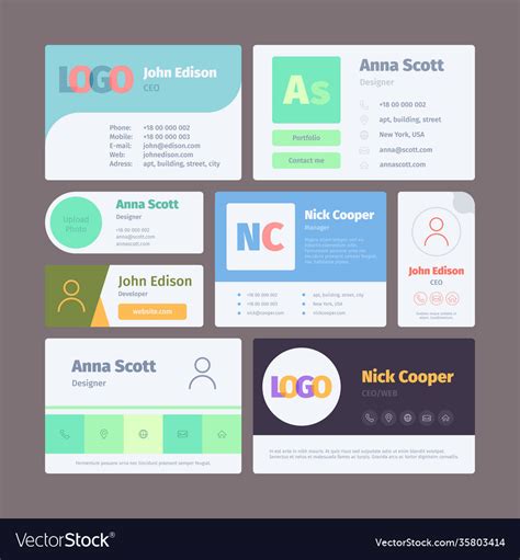 Email Signature Web Ui Template For Emailing Vector Image