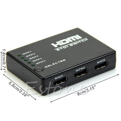Купить 5 порт видео hdmi переключатель switcher сплиттер для hdtv dvd с ...