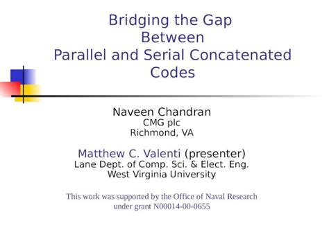 ppt bridging the gap between parallel and serial concatenated codes