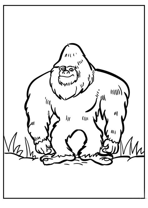 Simio Sonriente De Pie Para Colorear Imprimir E Dibujar Coloringlib