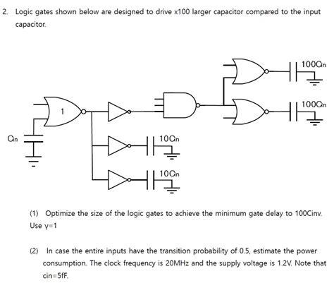 Solved Logic Gates Shown Below Are Designed To Drive 100 Times Larger