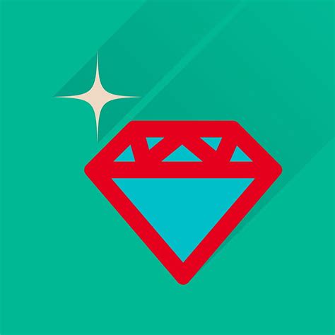 긴 그림자 다이아몬드 빛나는 벡터와 평면 아이콘 Ai Eps Uidownload