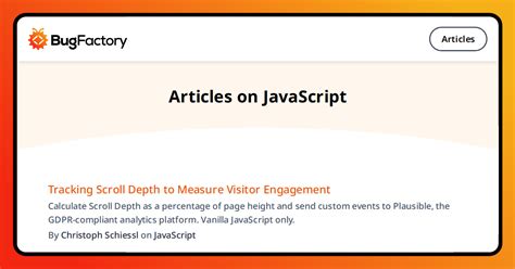 Articles On Javascript Bugfactory