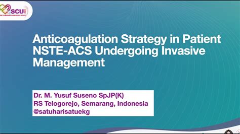 Anticoagulation Strategy In Patient Nste Acs Undergoing Invasive