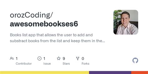 GitHub OrozCoding Awesomebookses6 Books List App That Allows The User To Add And Substract