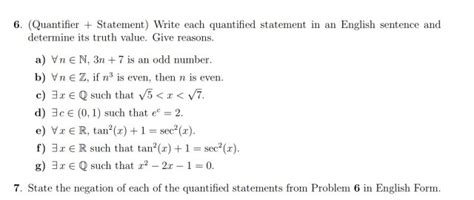 Solved 6 Quantifier Statement Write Each Quantified