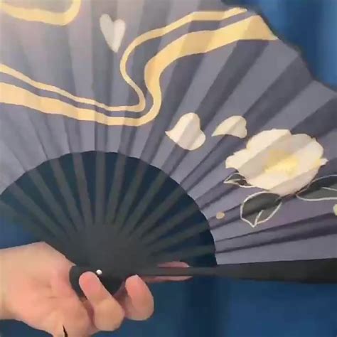 Genshin Impact Kamisato Ayaka Fan Cloth Folding Fan Portable Hand Fan