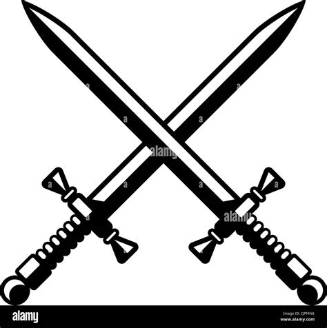 Heraldic Crossed Swords Royal Coat Of Arms Heraldry Emblem Isolated