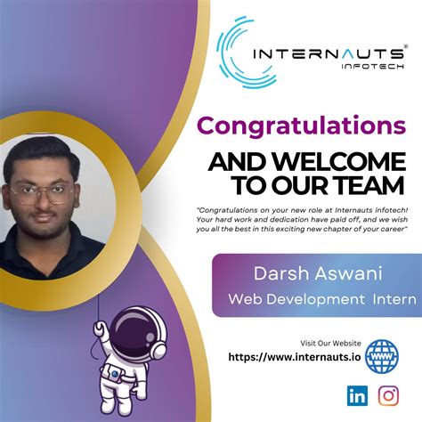 Darsh Aswani On Linkedin I Am Incredibly Excited To Share That I Have Joined Internauts Infotech®
