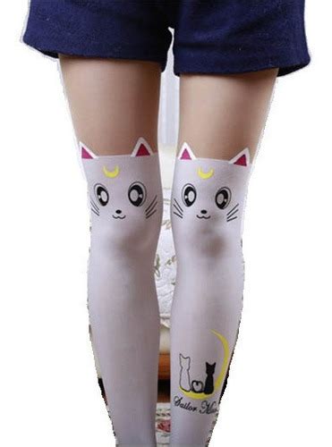 Meia Calça Sailor Moon Gatinho Cosplay Manga Anime Geek Pin