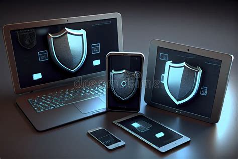 Cloud Based Cybersecurity Solutions Concept Endpoint Protection Stock Illustration