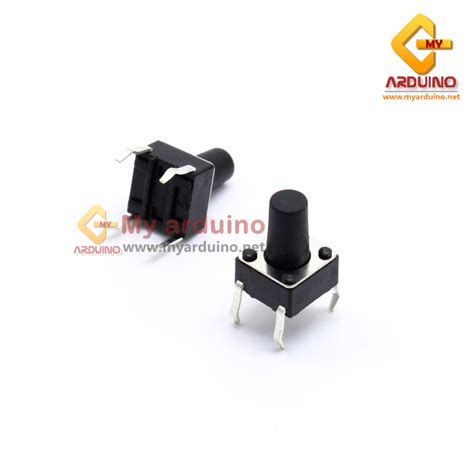 ไมโครสวิตช์กดติดปล่อยดับ 4ขา 6x6x9mm Micro Switch Button จำนวน 5 ชิ้น ขาย Arduino อุปกรณ์