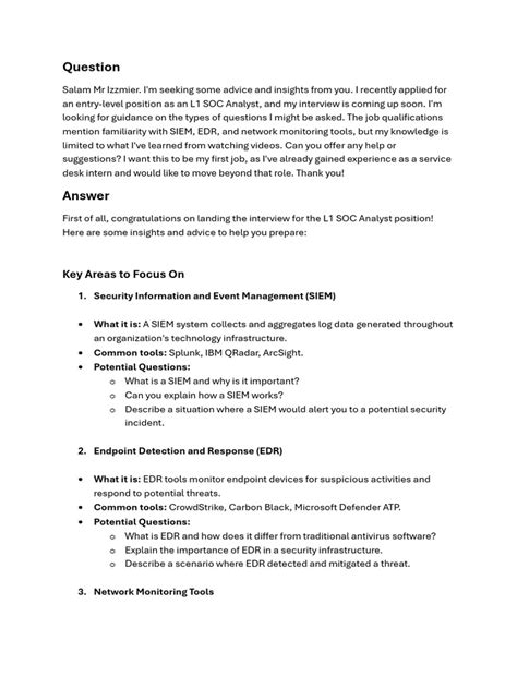 L1 Soc Analyst Career Questions And Discussion Pdf Security Computer Security