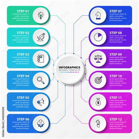 Infographic Design Template Creative Concept With 12 Steps Stock
