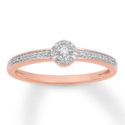 Previously Owned Diamond Ring 110 Ct Tw Round Cut 10k Rose Gold Kay