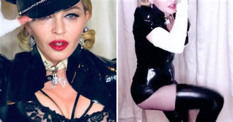 Madonna 59 Exposes Intimates In Pvc And Lace Leotard Daily Star