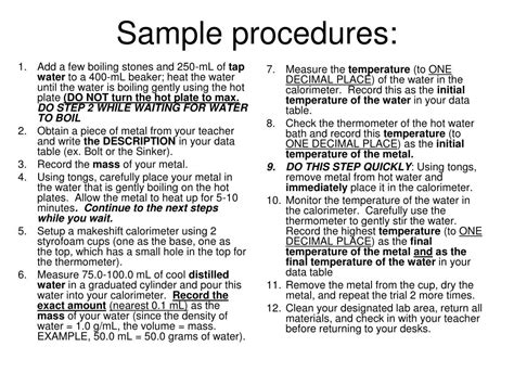PPT LAB Specific Heat Of A Metal PowerPoint Presentation Free Download ID 2455443