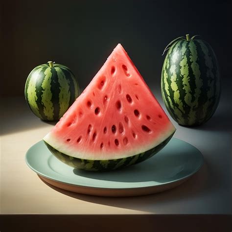 Premium Ai Image Watermelon Portrait Illustration