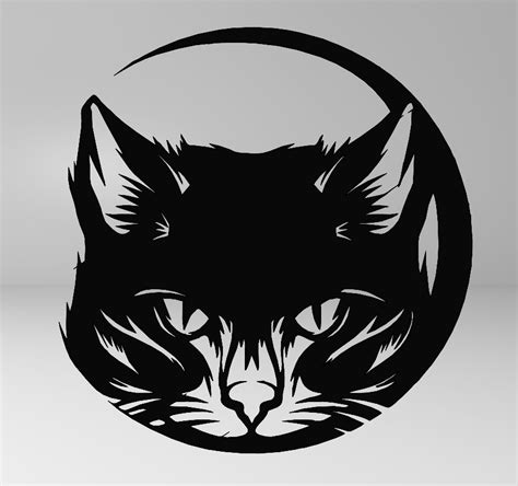 Line Art Cat Wall Art Cat 2d Art Cat Cat Kitten Le Chat Wall Cat Cat Decoration Feline