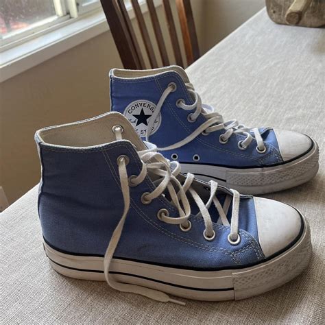 Blue Periwinkle Platform Converse Depop