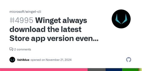 winget always download the latest store app version even if not