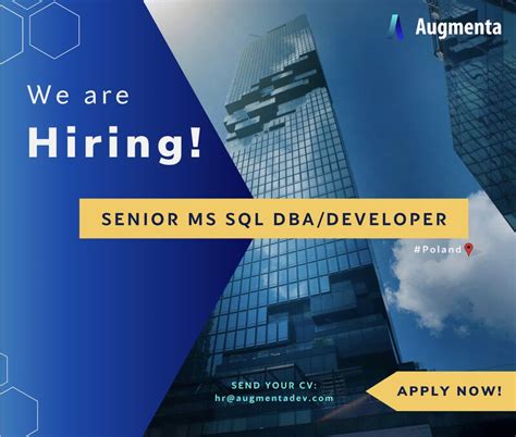 Augmenta On Linkedin Hiring Poland Dba Sqladmin Administrator Mssqldba Oltp Tsql