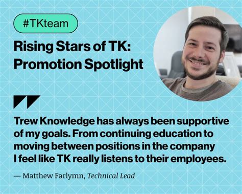 Matthews Journey At Trew Knowledge Has Been An Inspiration For All Of Us And Now As Technical