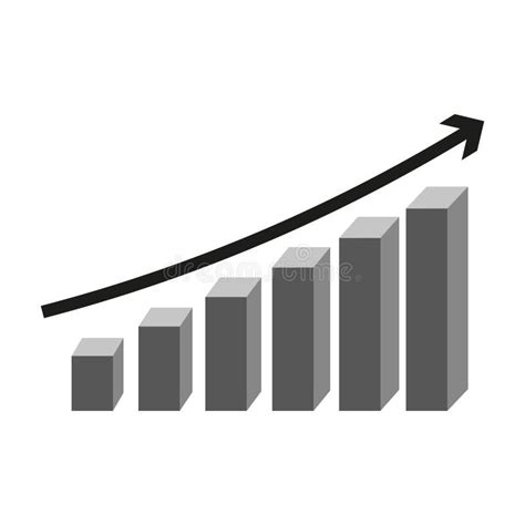 Bar Chart Growth Progression Arrows Graphic Business Growth Illustration Black And Grey