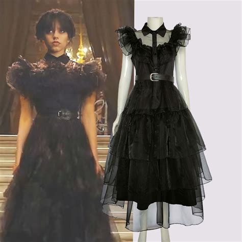 Tondswi Wednesday Addams Costumes Princess Dress For Girls Wednesday