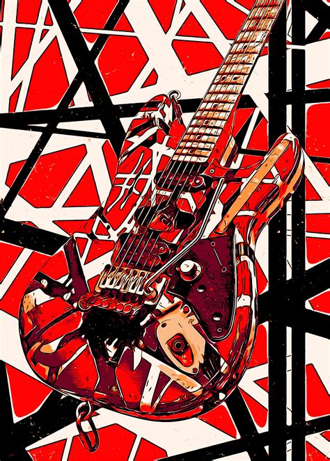 Eddie Van Halen Guitar Metal Poster In 2023 Eddie Van Halen Rock N Roll Art Eddie Van Halen