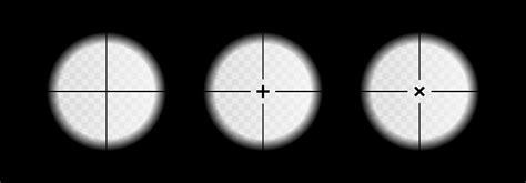 측정 척도를 가진 대상에서 보기를 볼 수 있습니다 투명한 배경에서 격리된 소총 범위를 통해 볼 수 있습니다 벡터 일러스트레이션 망원경에 대한 스톡 벡터 아트 및 기타 이미지