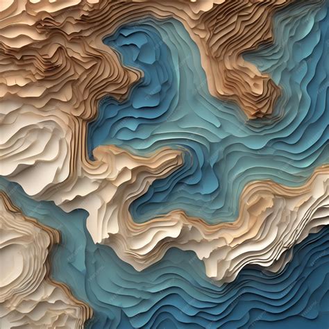Papercraft Topography An Imaginary Islands Embrace Premium Ai