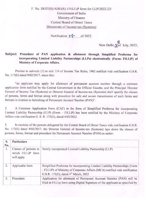 Pan Tan Integration For New Llp Registration Form Fillip Rja