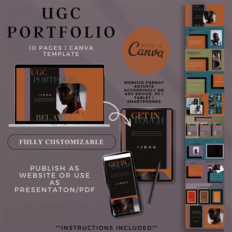 UGC Portfolio UGC Creator UGC Canva Website Ugc Media Kit Ugc Landing Page Rich Color