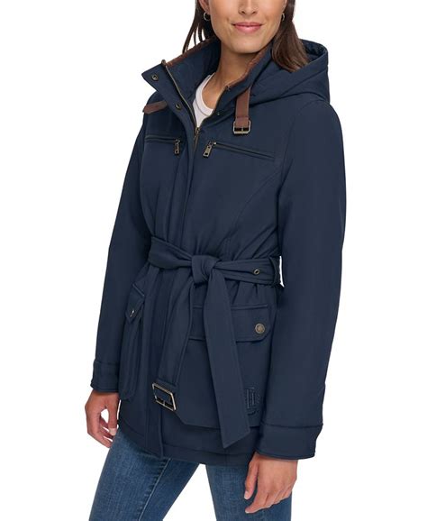 Tommy Hilfiger Womens Hooded Crest Pocket Raincoat Macys
