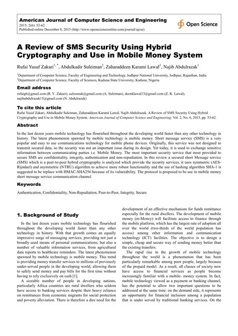 Pdf A Review Of Sms Security Using Hybrid Cryptography And Use In