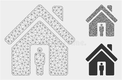 House Owner Vector Mesh 2d Model And Triangle Mosaic Icon Stock Vector Illustration Of
