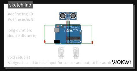 Ultrasonic Distace Sensor Wokwi ESP STM Arduino Simulator